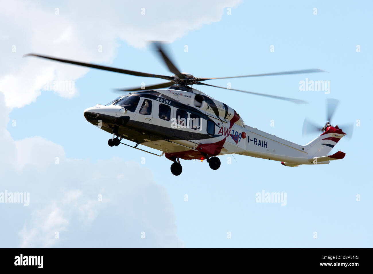 Agusta Westland helicopters flying during the Farnborough Airshow in ...