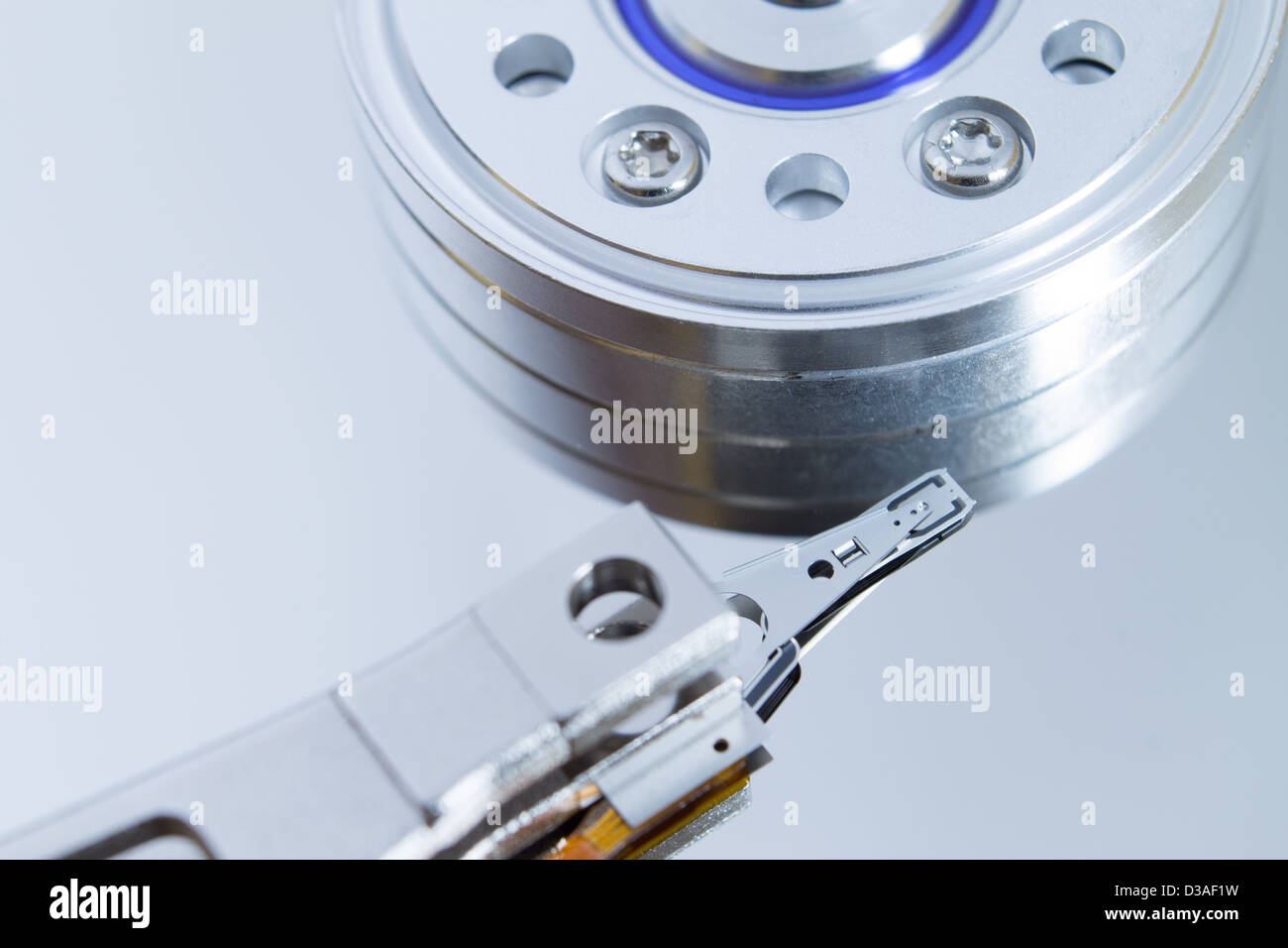 Close up of modern opened hard disk drive Stock Photo - Alamy