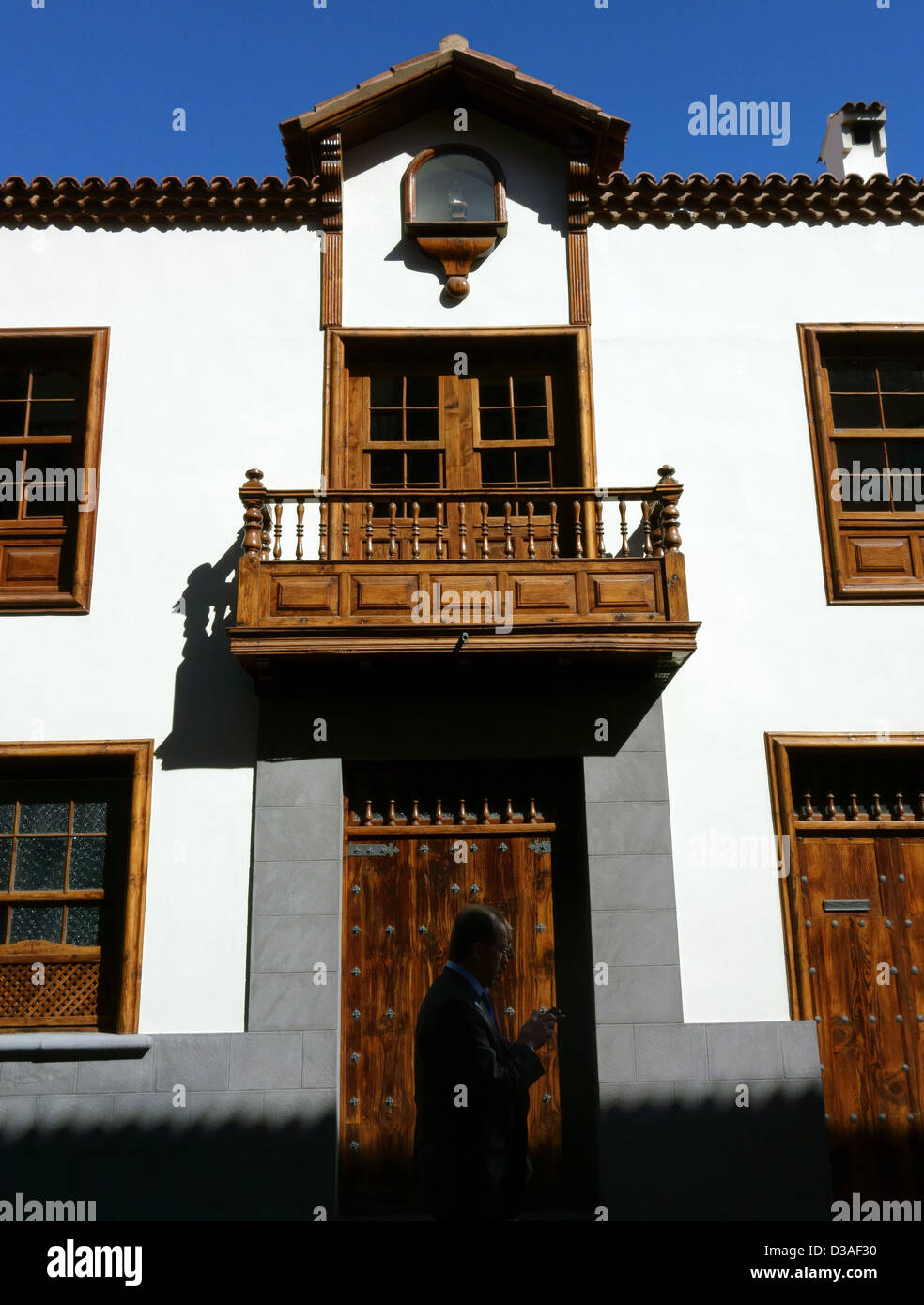 House in La Laguna, Tenerife, Canary Islands with wooden balcony ...