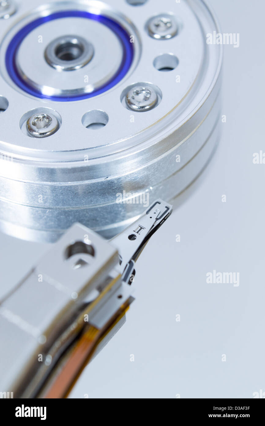 Close up of modern opened hard disk drive Stock Photo - Alamy