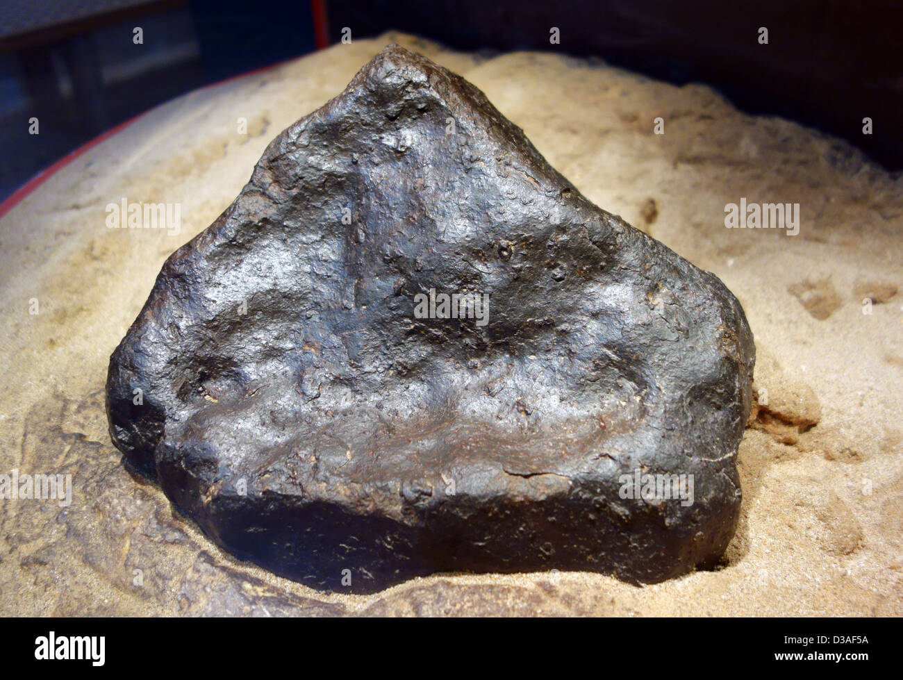 Metallic meteorite on show in science museum, Tenerife, Canary Islands ...