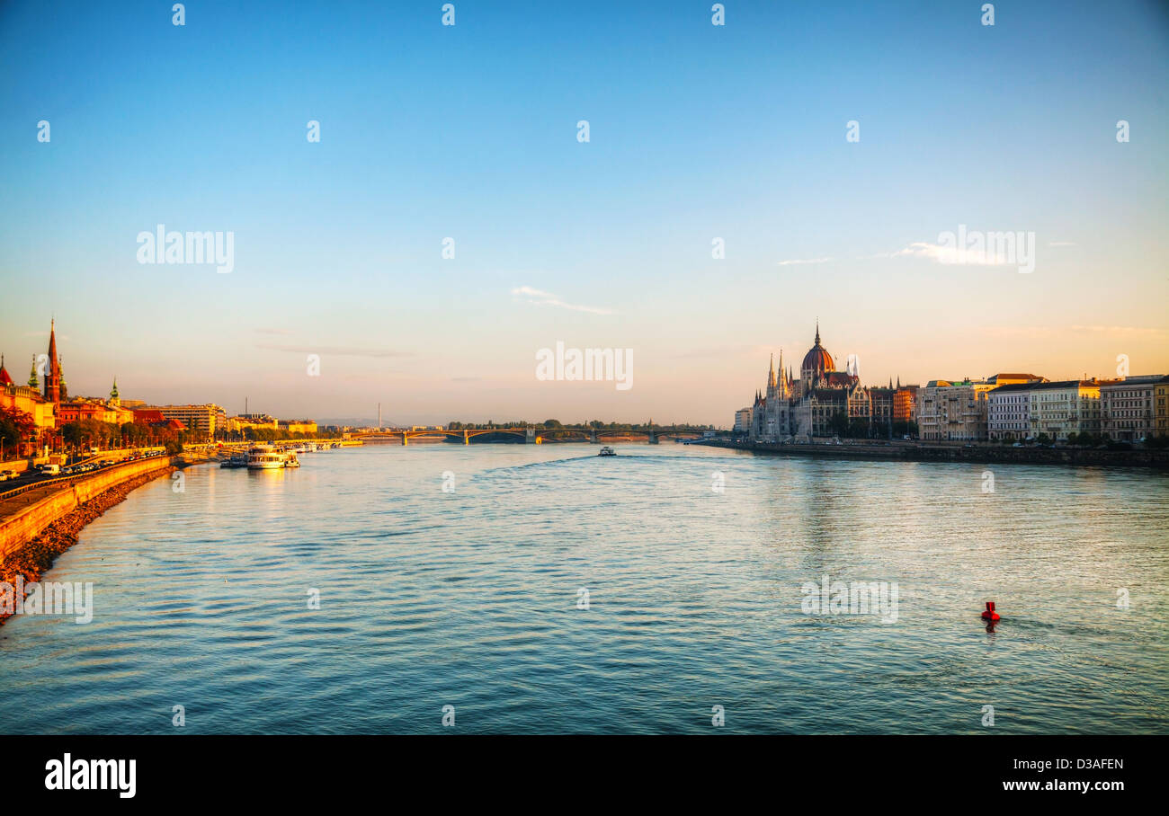 Panoramic overview of Budapest, Hungary at sunrise Stock Photo - Alamy