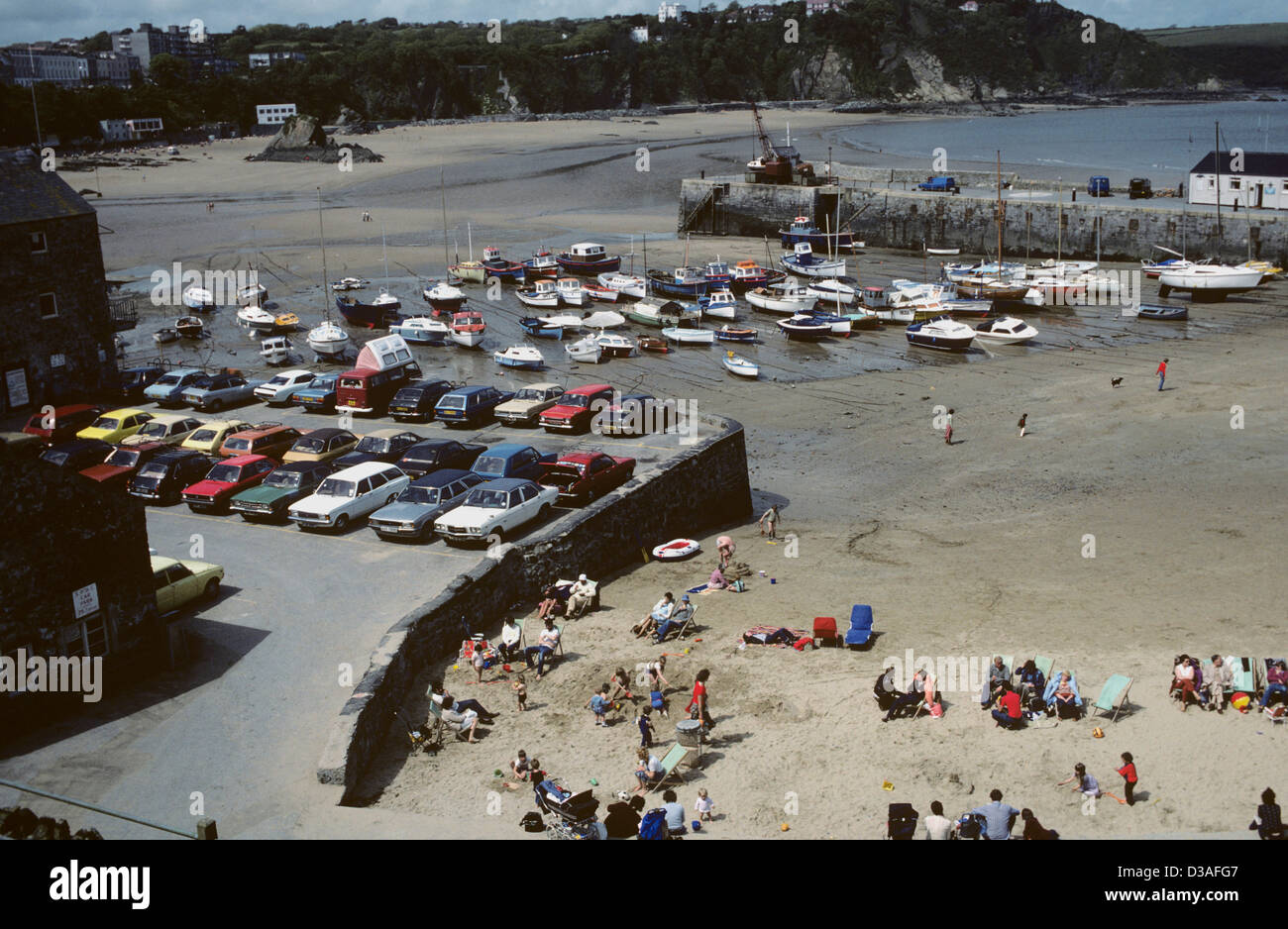 Tenby Harbour, Pembrokeshire, West Wales, 1970's Stock Photo - Alamy