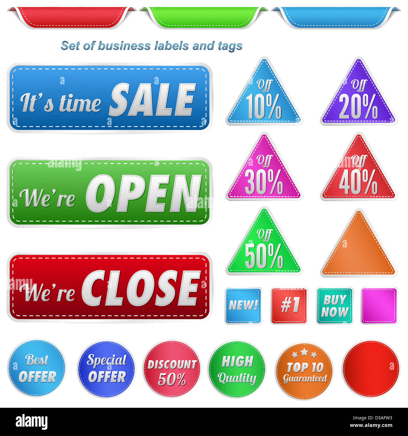 Set of business labels and tags Stock Photo - Alamy