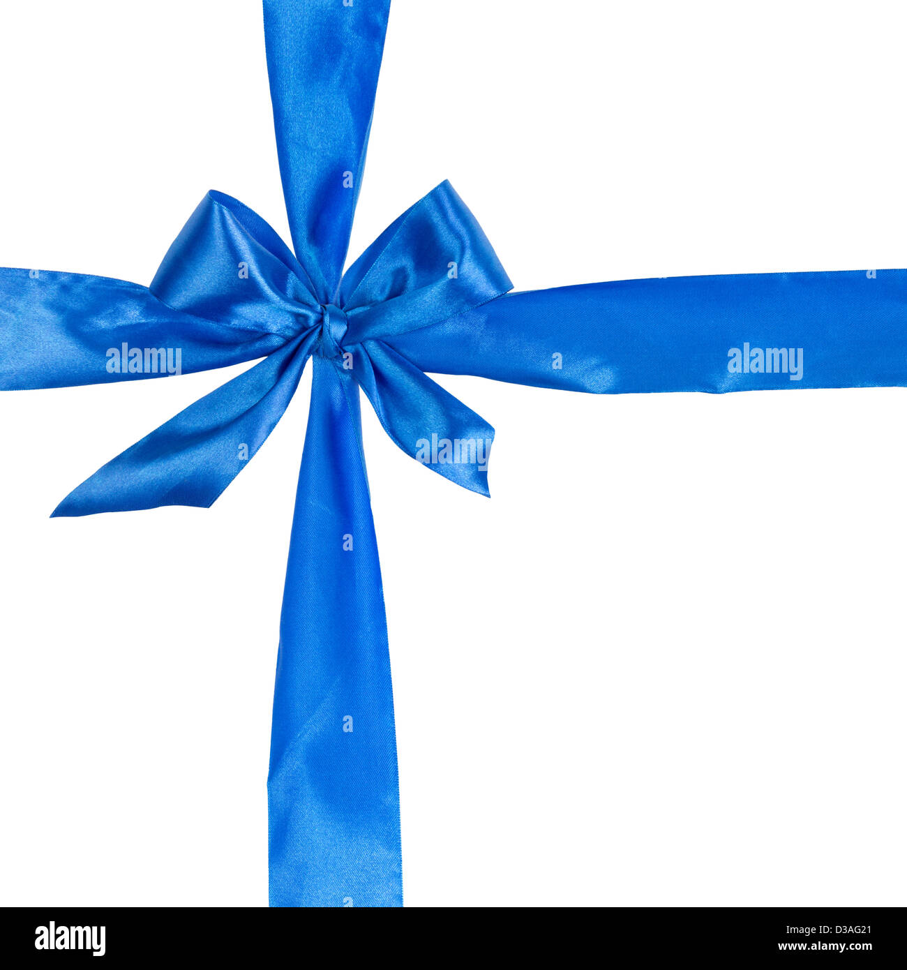 cross from blue ribbon with bow, isolated on white background Stock ...