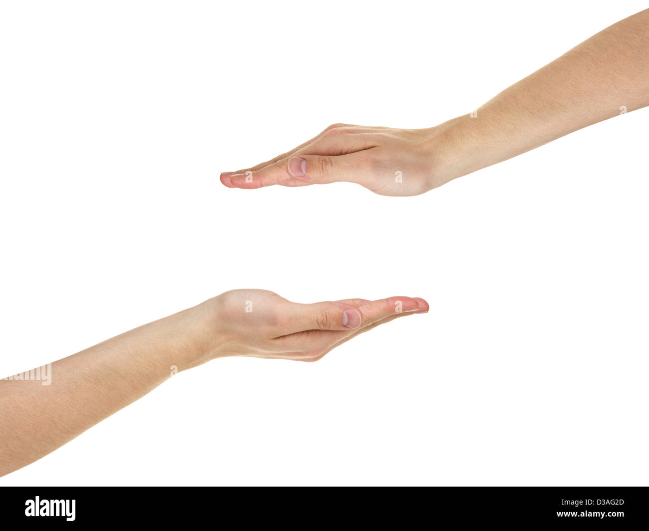adult man hands shows protection concept, isolated on white Stock Photo ...