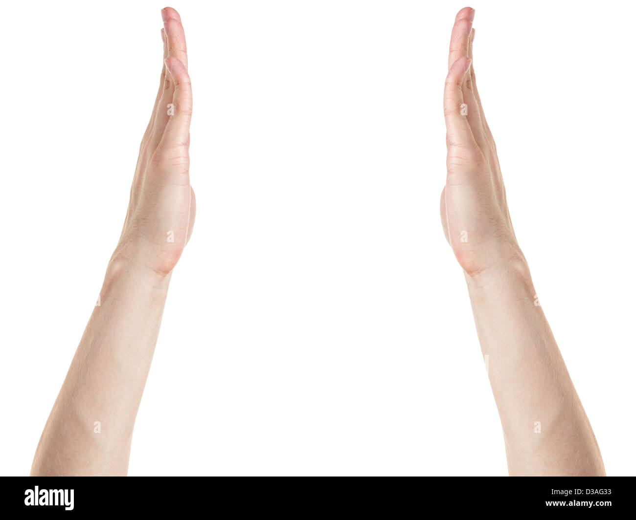 adult male hands measuring something, isolated on white Stock Photo - Alamy