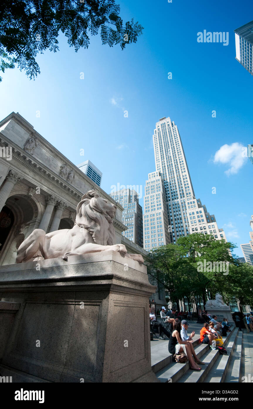 United States, New York city, Manhattan, New York Public Library Stock ...