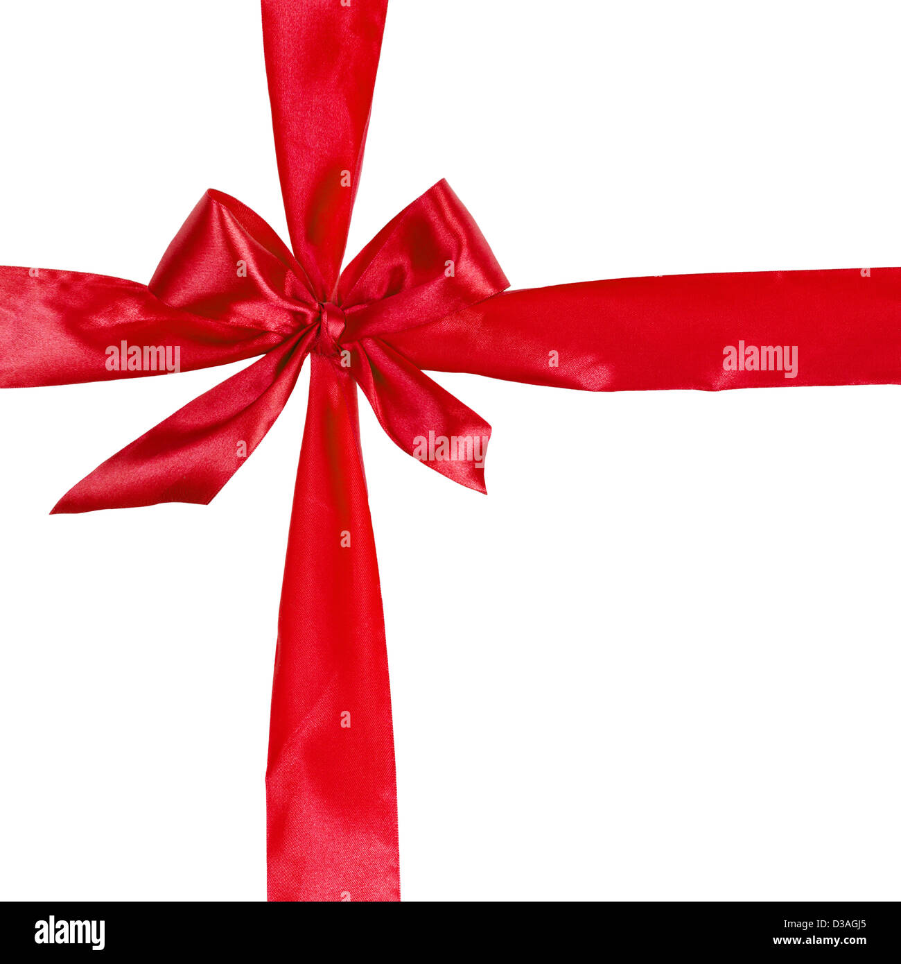 cross from red ribbon with bow, isolated on white background Stock ...