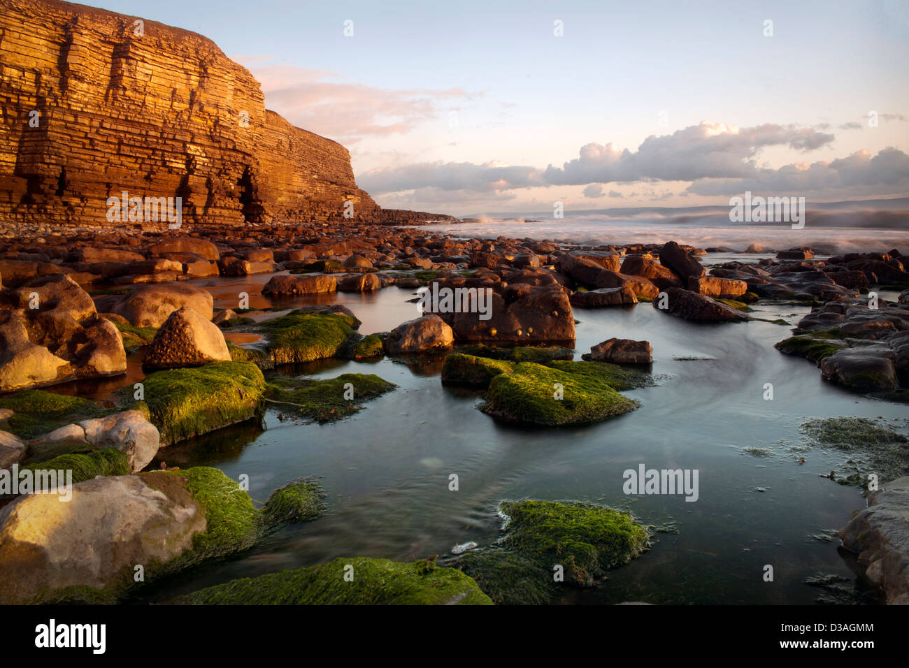 Nash Point Golden cliffs Stock Photo - Alamy