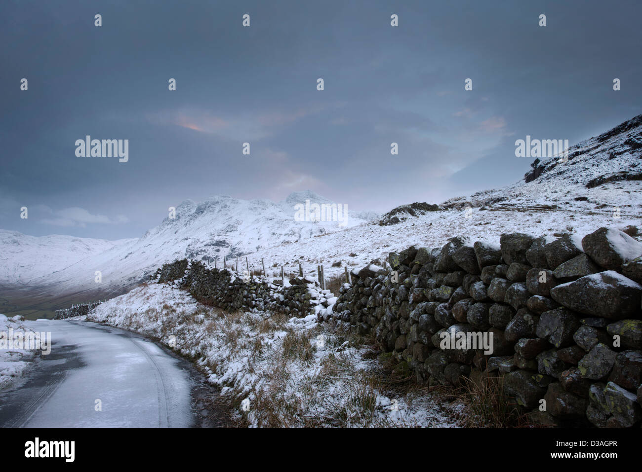 Wrynose pass sunrise, Cumbria Stock Photo - Alamy