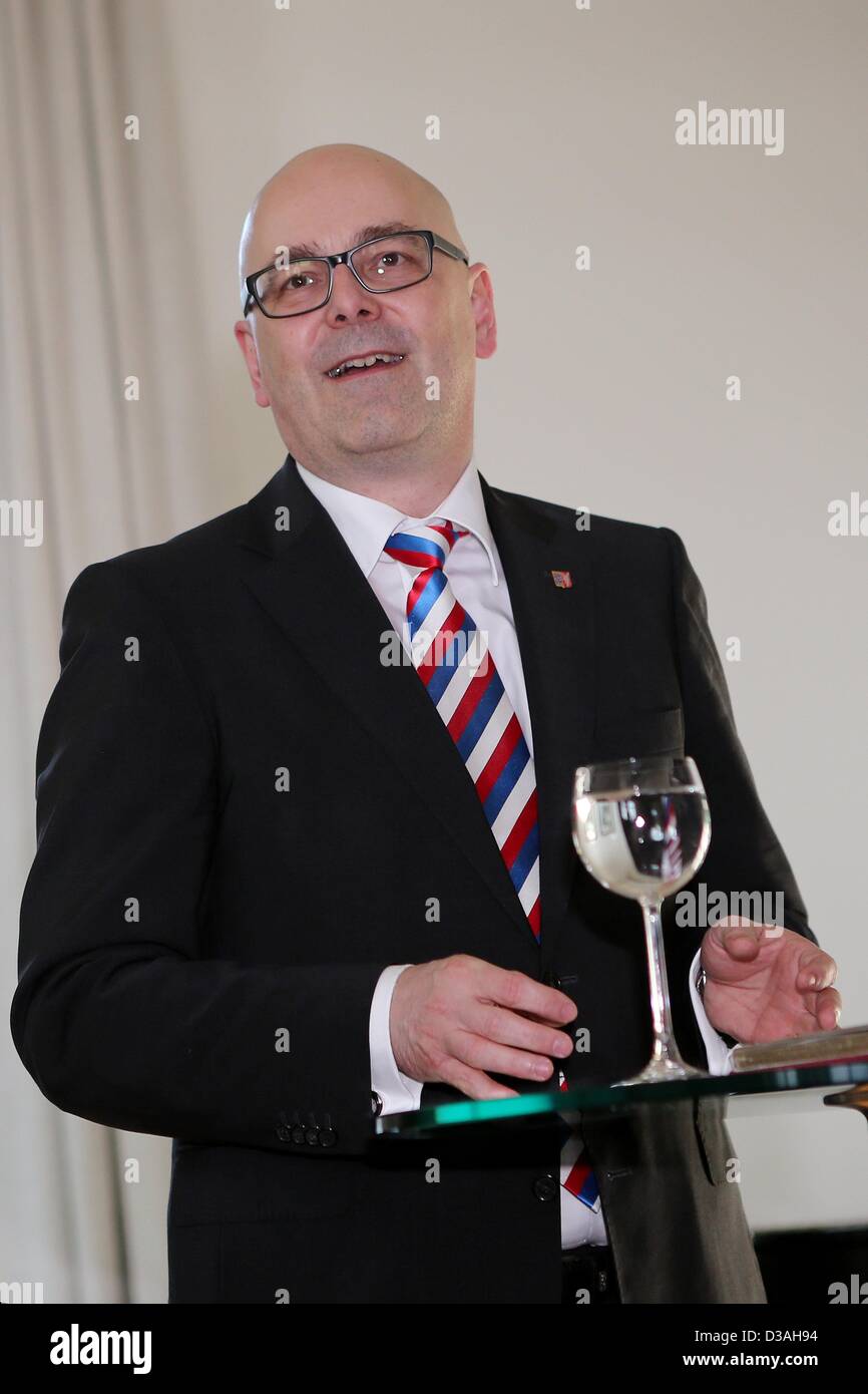 Premier of Schleswig-Holstein Torsten Albig talks during a press ...