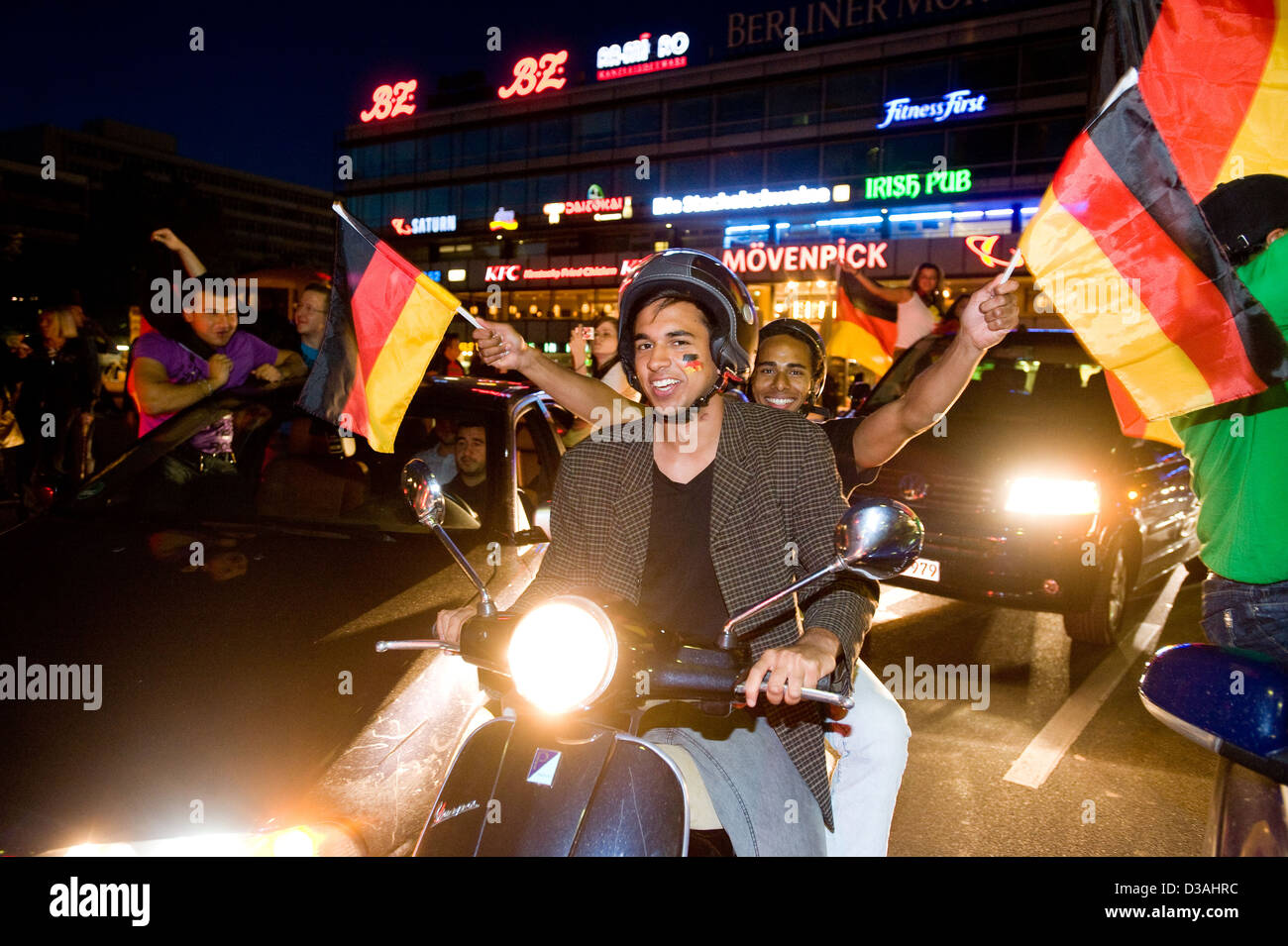 Berlin, Germany, football fans celebrate in the streets of the ...