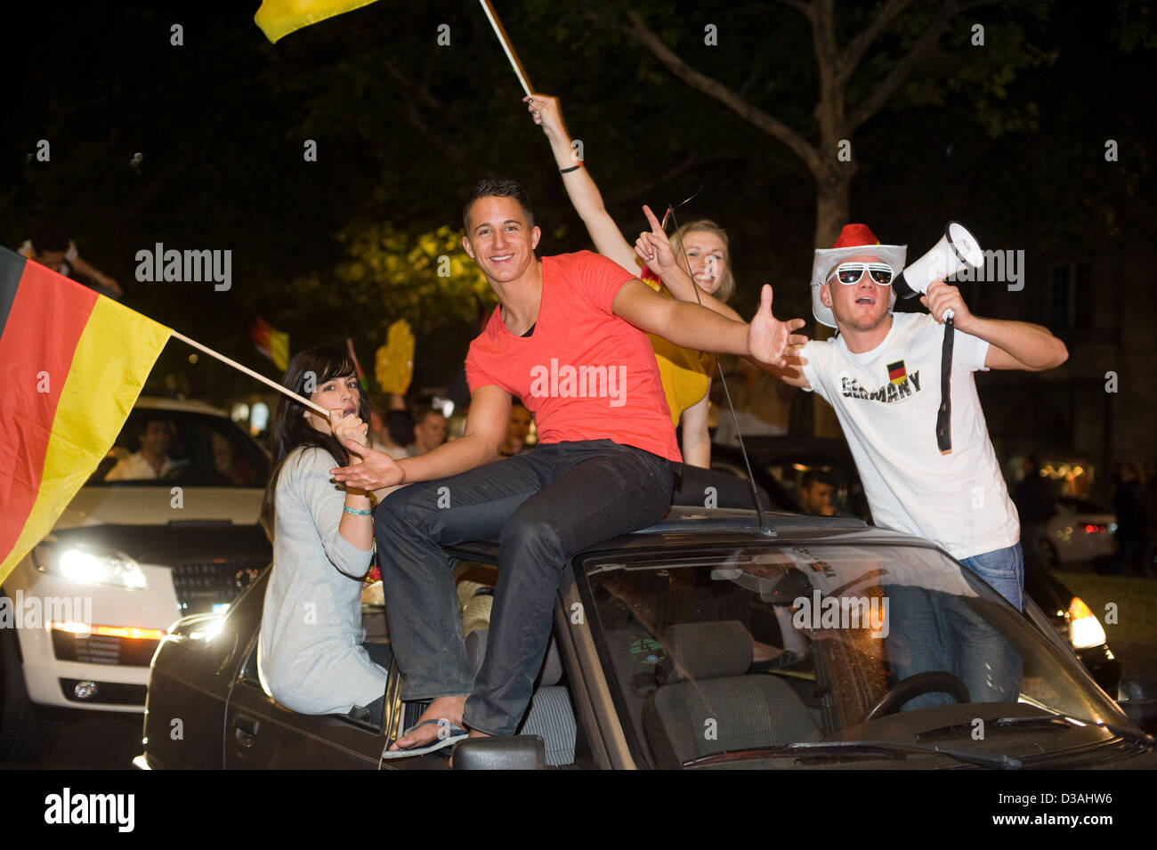 Berlin, Germany, football fans celebrate in the streets of the ...