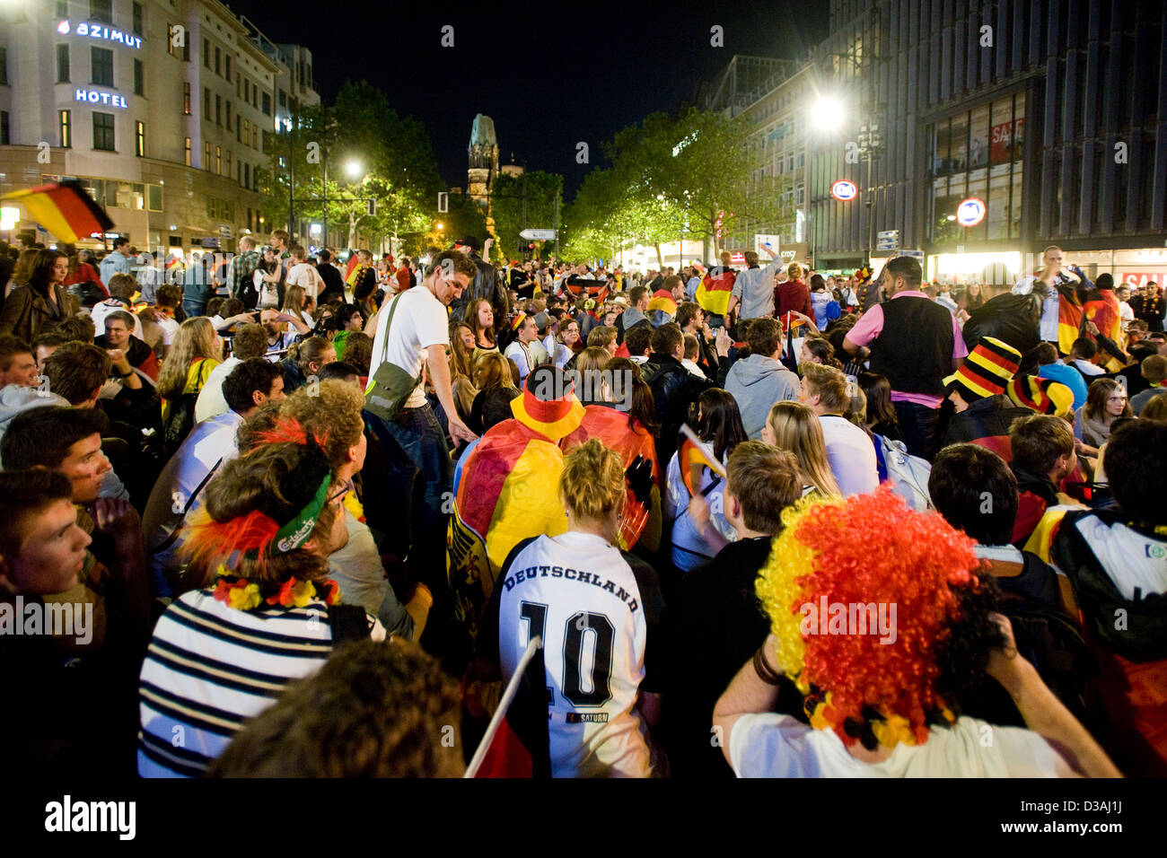 Berlin, Germany, football fans on the Kurfürstendamm after the ...