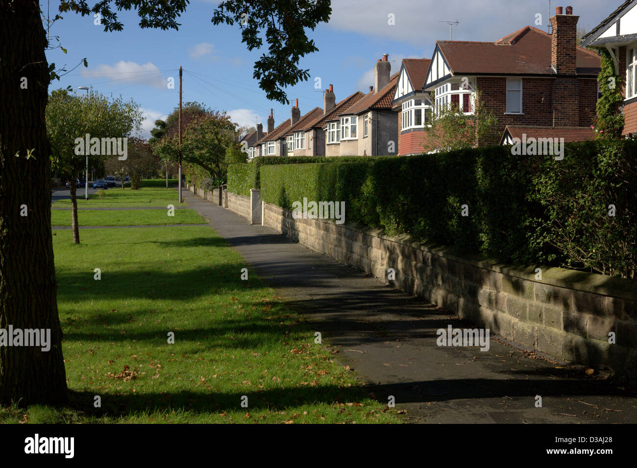 Suburban housing area in Leeds - The Adel area of North Leeds Stock ...