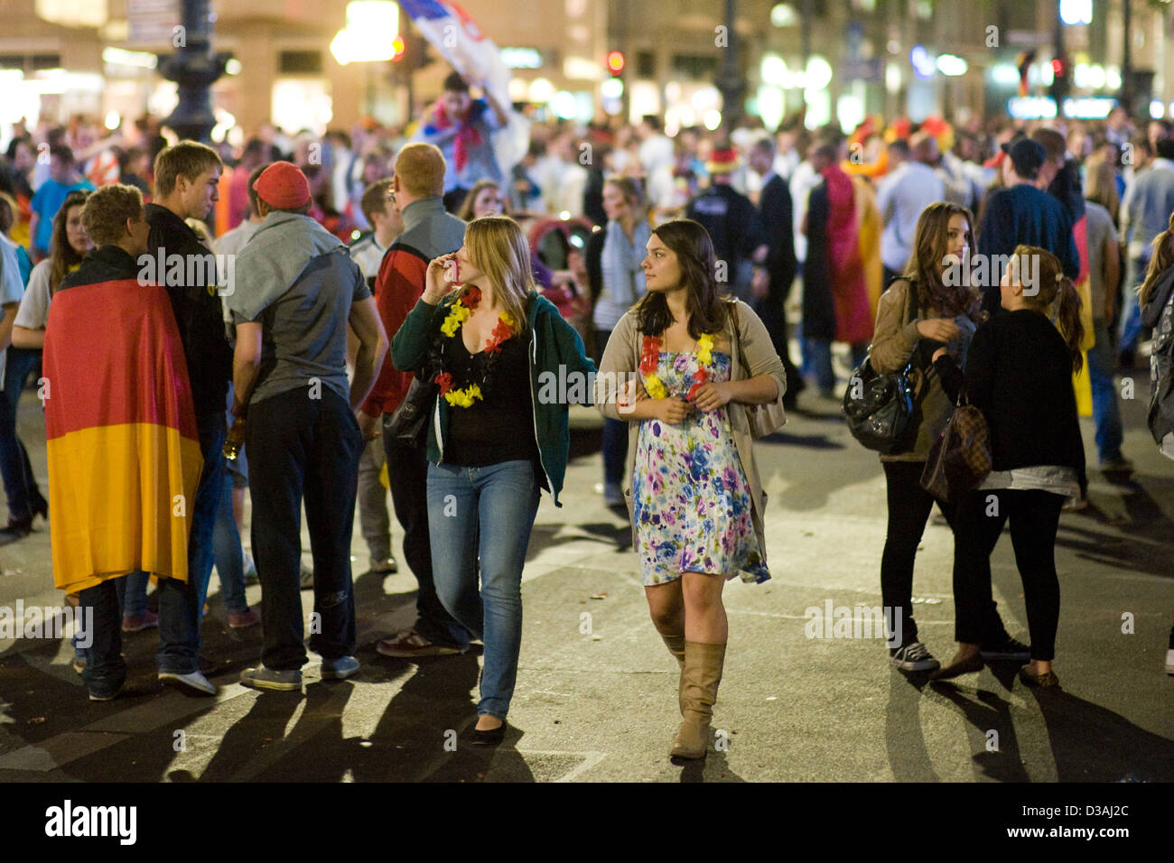 Berlin, Germany, football fans on the Kurfürstendamm after the ...
