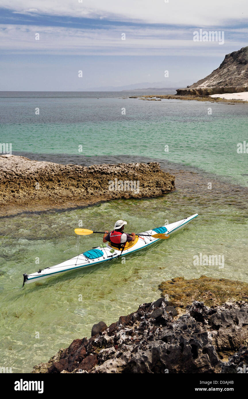Sea kayaking in the Sea of Cortez, Baja California, Mexico Stock Photo ...