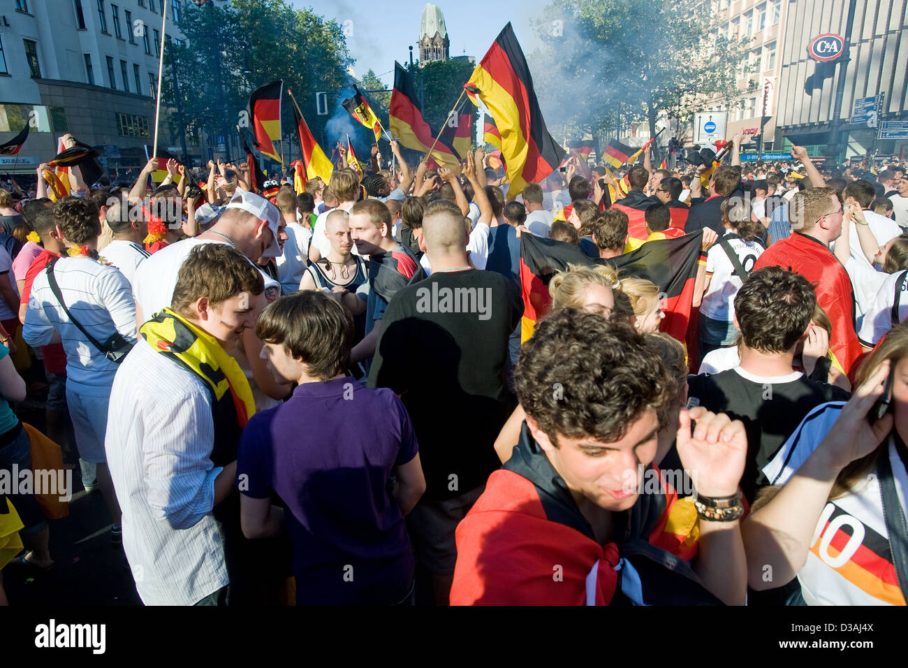 Berlin, Germany, German fans on the Kurfuerstendamm after the second ...