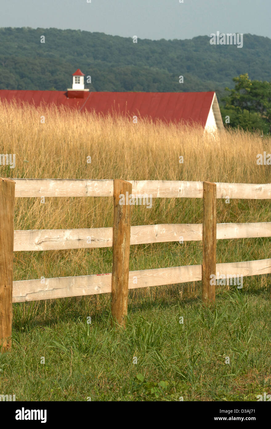 Barn roof, grass field, red barn roof in grass field Virginia, wood ...