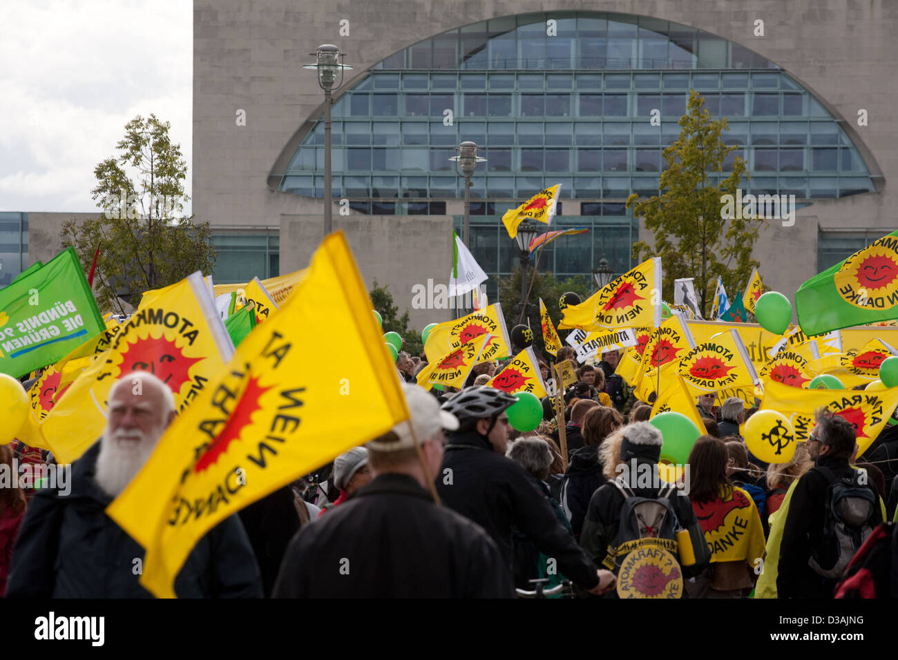 Berlin, Germany, people at an anti-nuclear demonstration in the ...