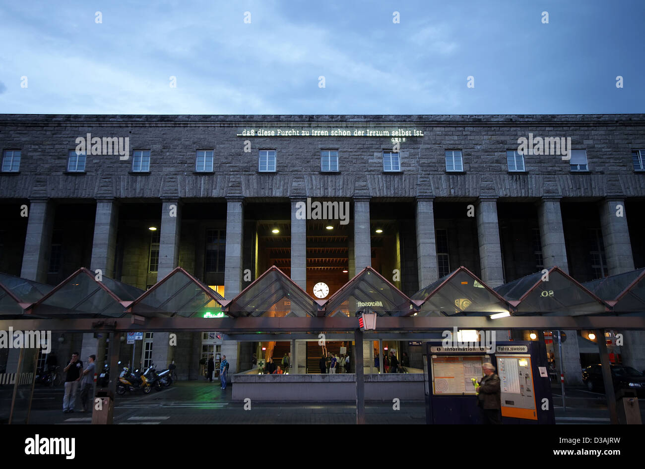 Stuttgart, Germany, the main railway station in the evening Stock Photo ...