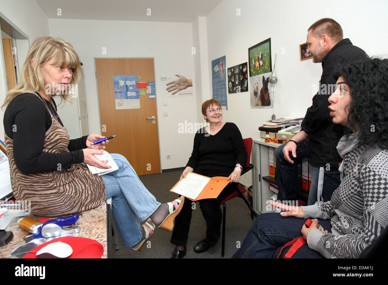 Berlin, Germany, case manager at the job center, at a meeting Stock ...
