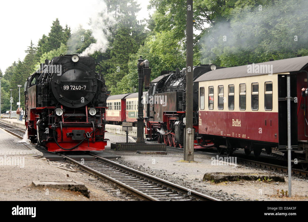 Drei Annen Hohne, Germany, historical Dampfzuege the station Stock ...