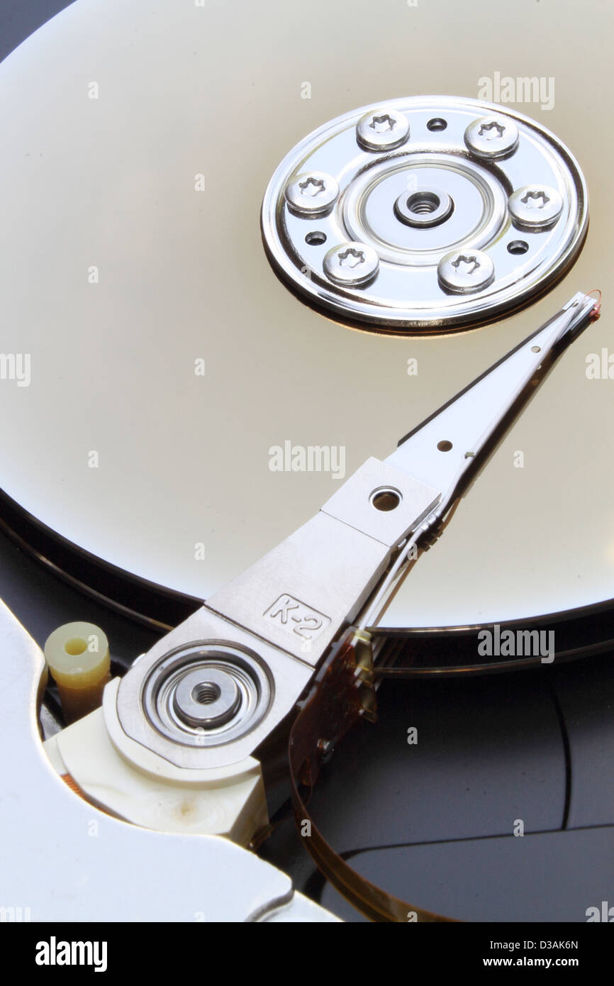 Close up of modern opened hard disk drive Stock Photo - Alamy