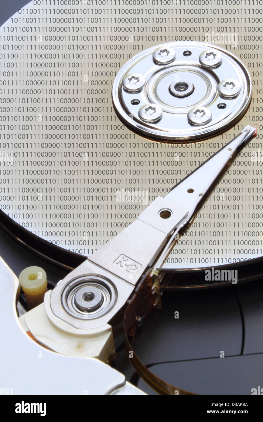 Close up of modern opened hard disk drive Stock Photo - Alamy