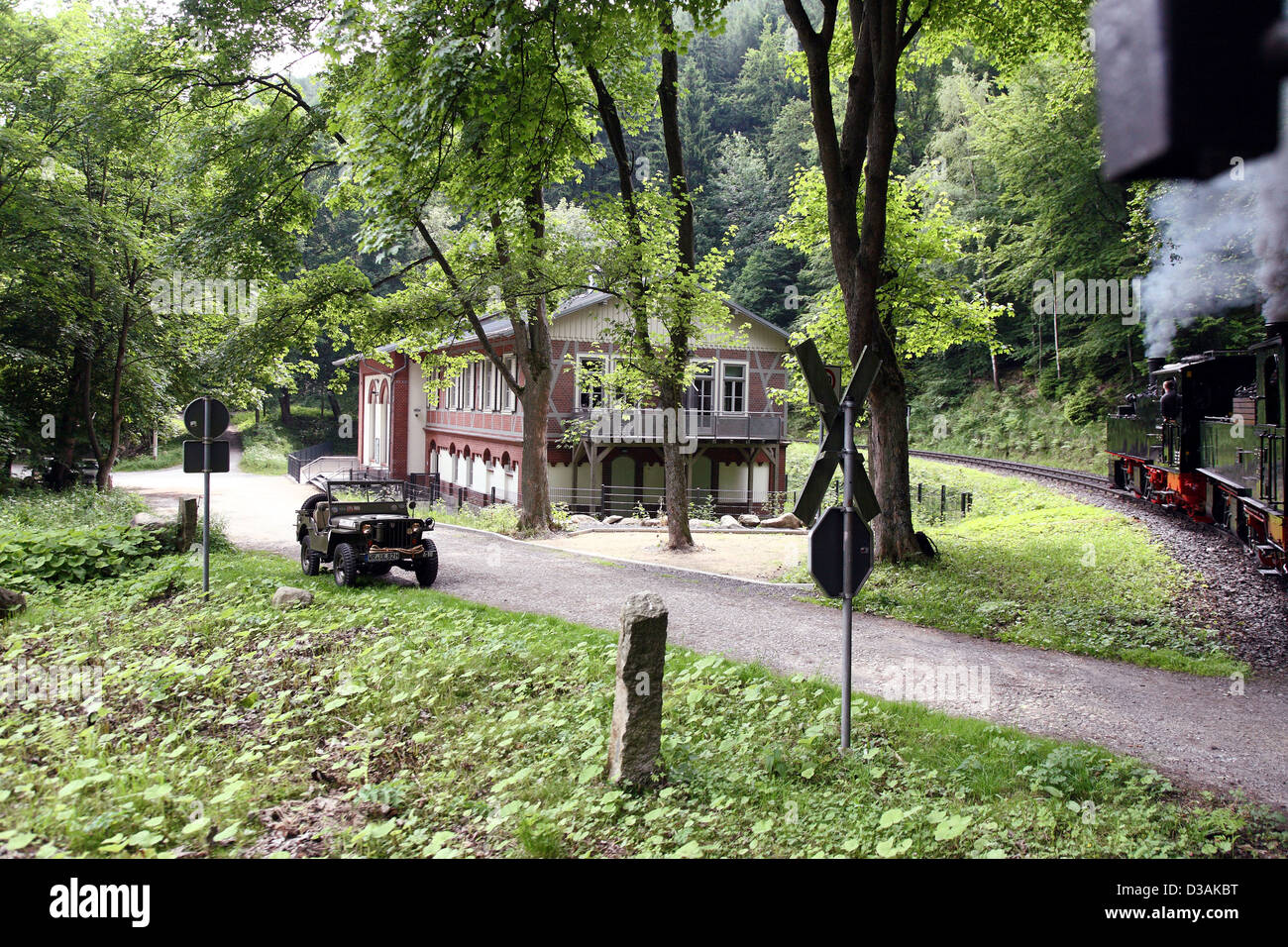 Wernigerode, Germany, the Brocken Railway waterfront municipal ...