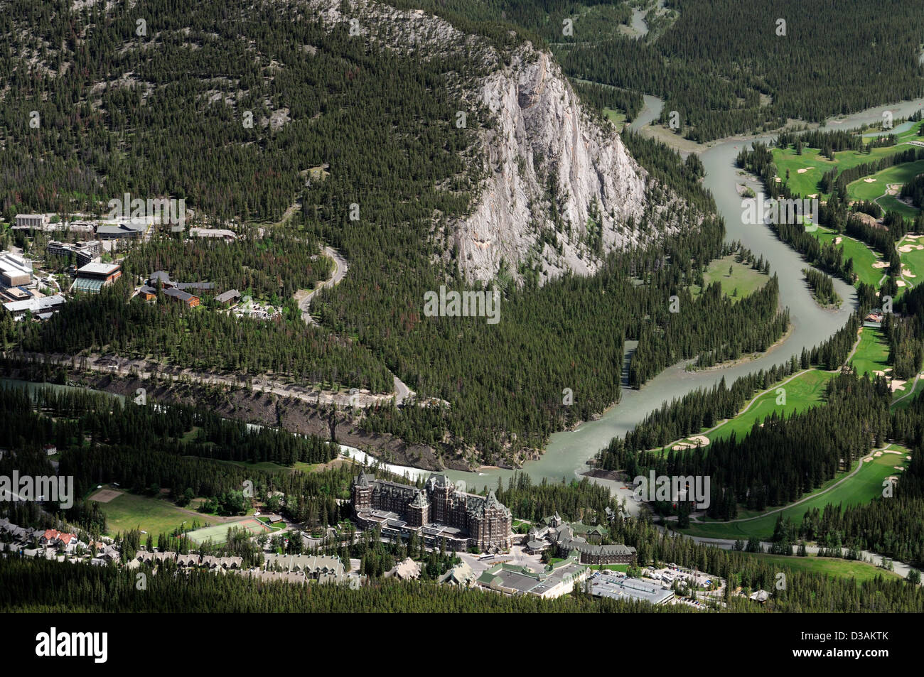 aerial view Fairmont Banff Springs Hotel Banff Alberta Canada canadian ...