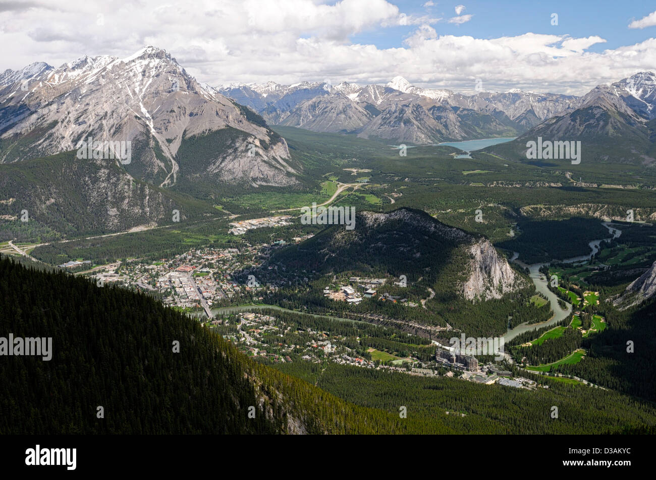 panorama panoramic view of Banff from sulphur mountain Banff national ...
