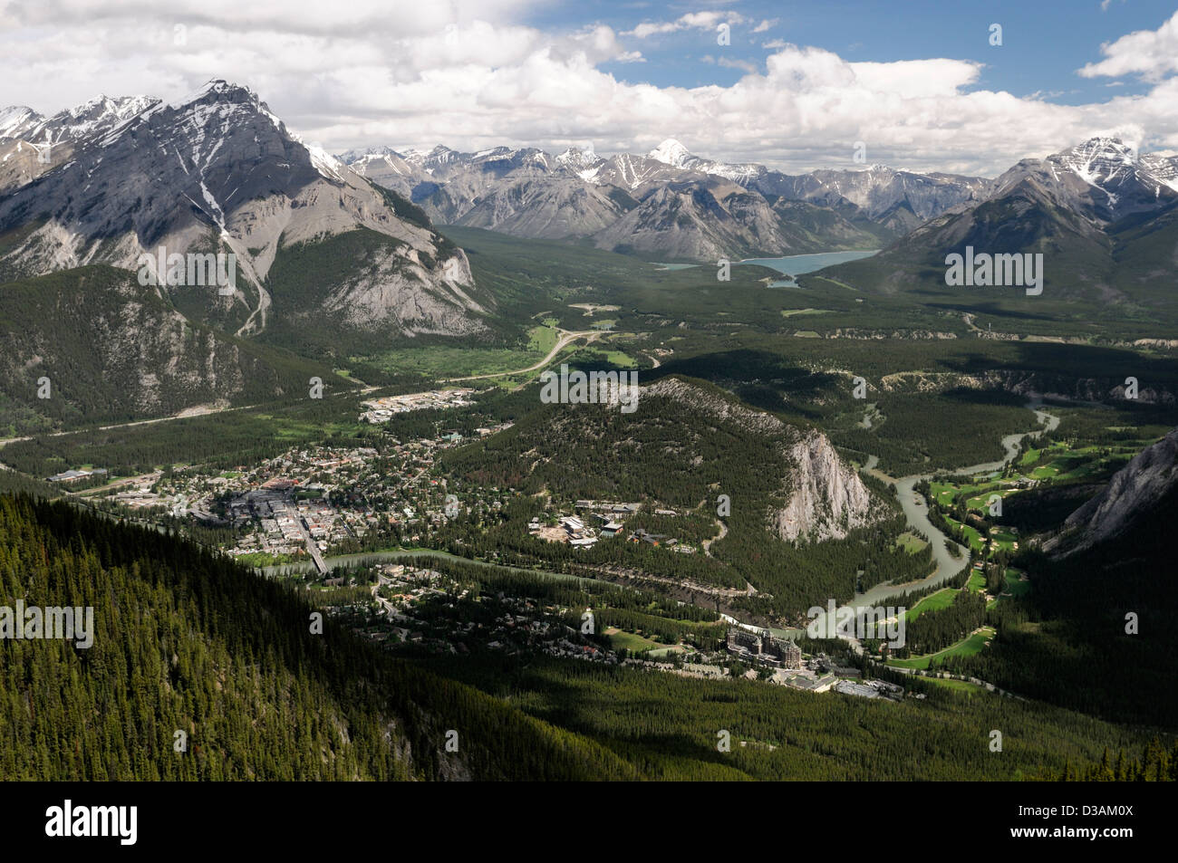 panorama panoramic view of Banff from sulphur mountain Banff national ...