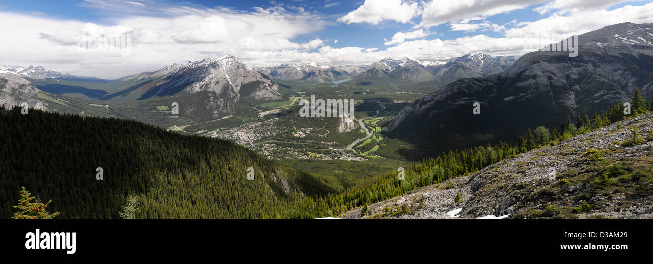 panorama panoramic view of Banff from sulphur mountain Banff national ...