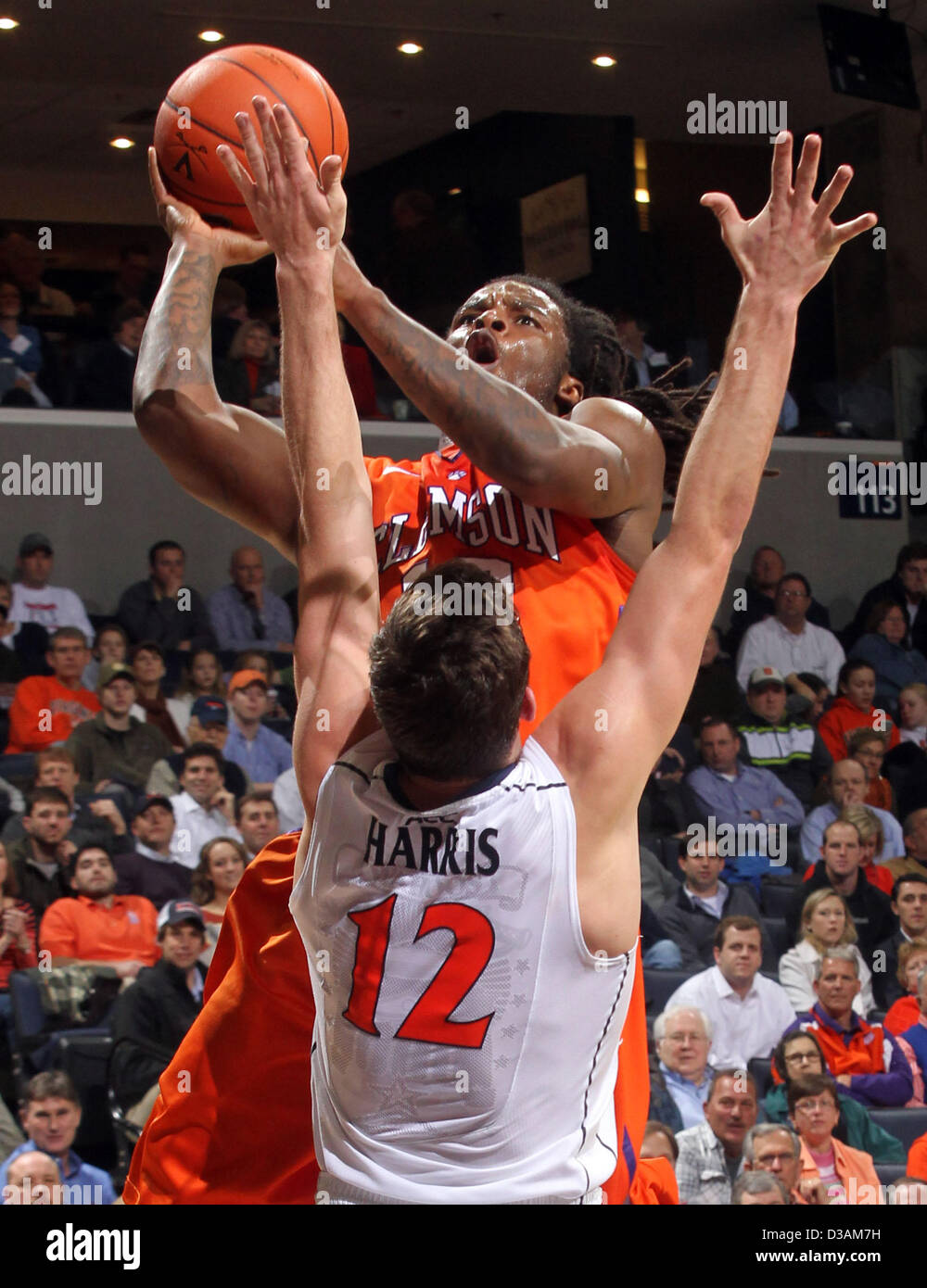 Feb. 7, 2013 - Charlottesville, Va, USA - Clemson guard Rod Hall (12 ...