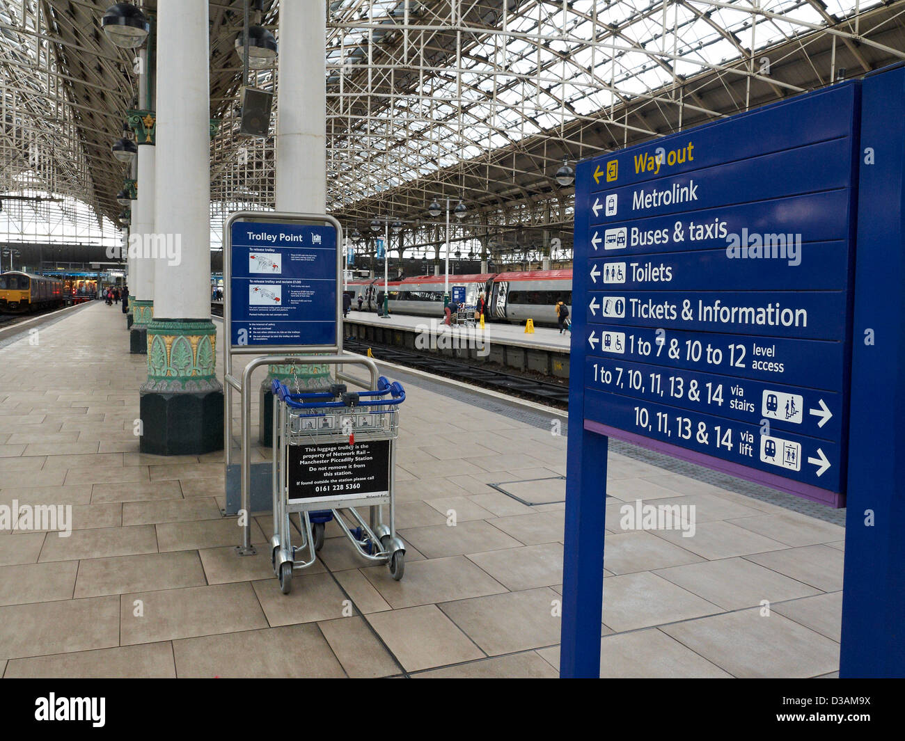 Information inside Piccadilly railway station Manchester UK Stock Photo ...