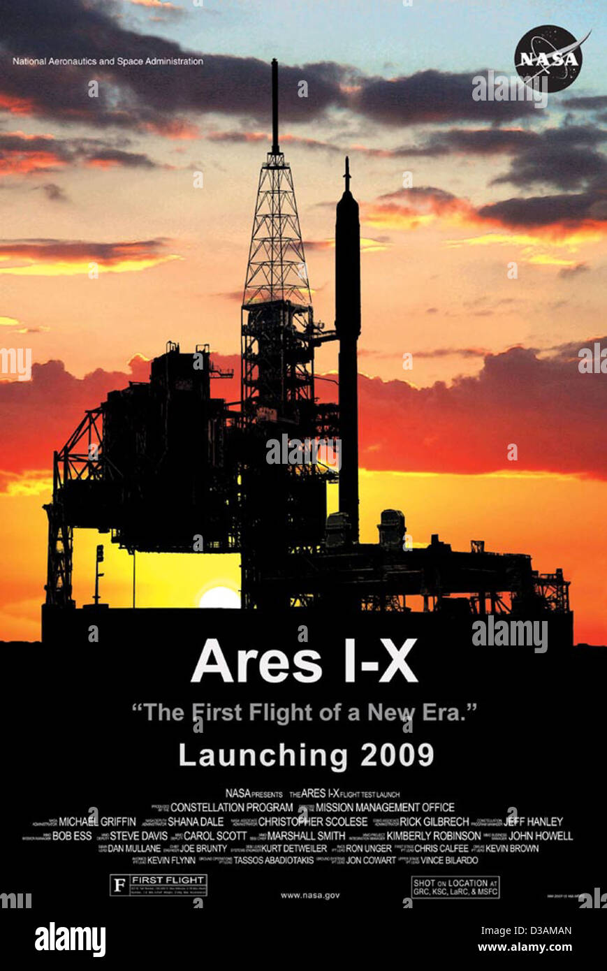 The Ares I-X experimental rocket from NASA's Constellation Program ...