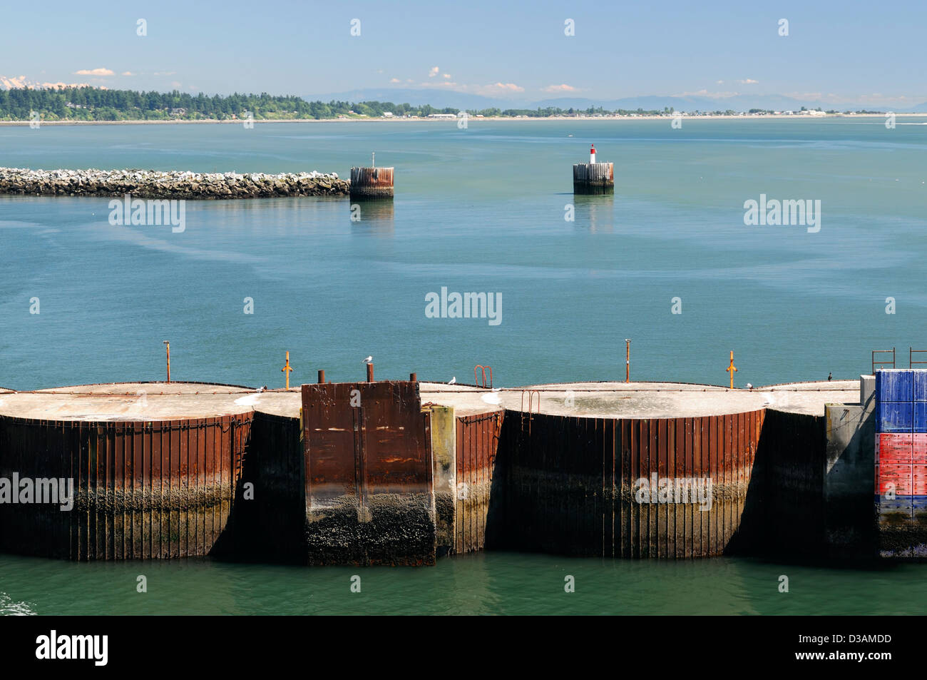 Tsawwassen ferry ferries terminal vancouver canada stone concrete pier ...