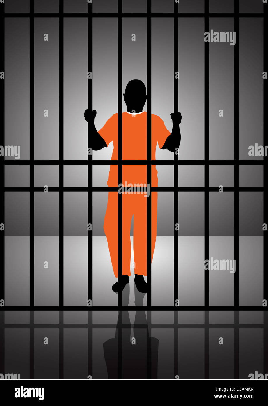 Stock illustration of a man standing behind bars Stock Photo - Alamy Stock illustration of a man standing behind bars Stock Photo - Alamy