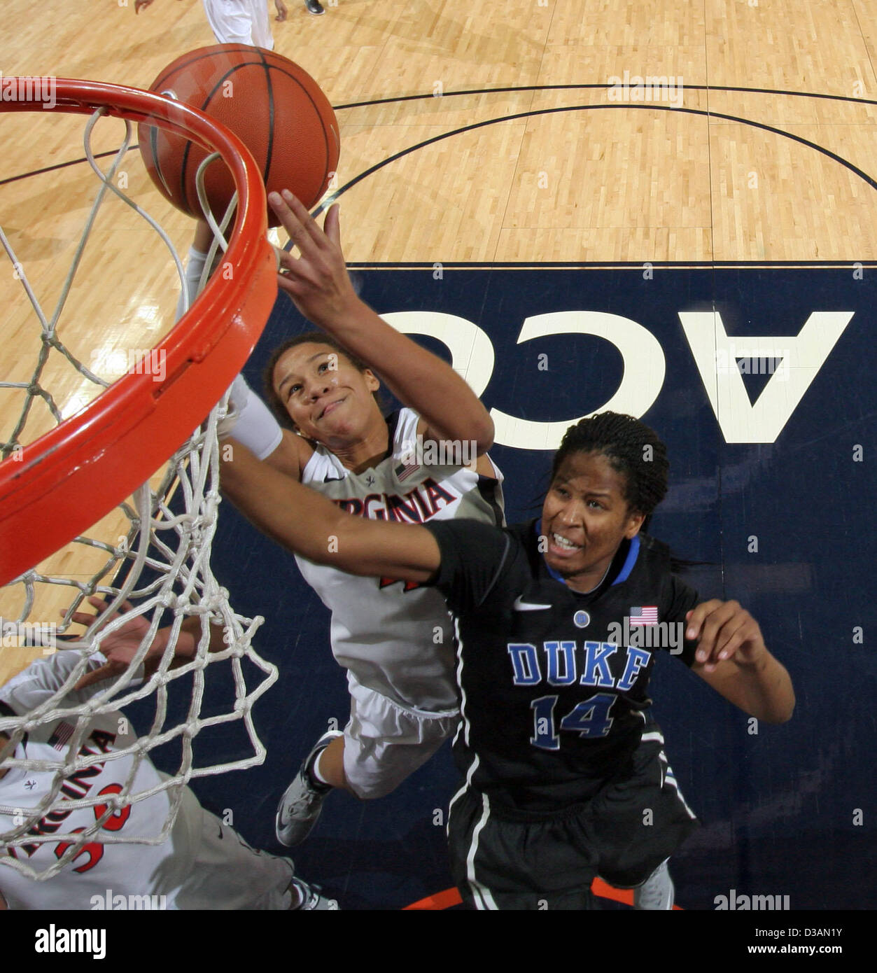 Feb. 8, 2013 - Charlottesville, Va, USA - Duke guard Ka'lia Johnson (14 ...