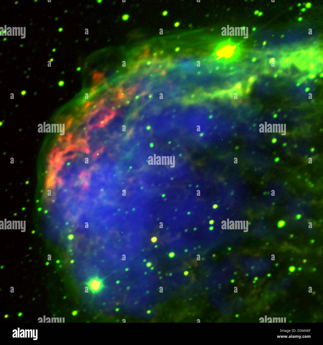 The Crescent Nebula, observed by NASA's Chandra X-ray Observatory, is a ...