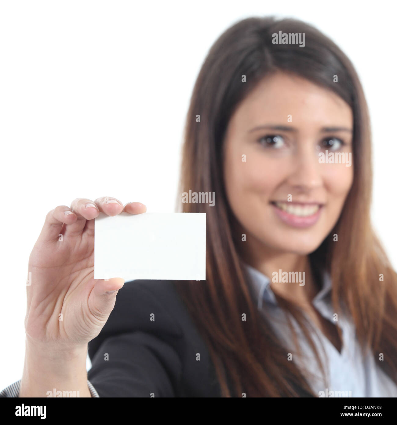 Business woman white card hi-res stock photography and images - Alamy
