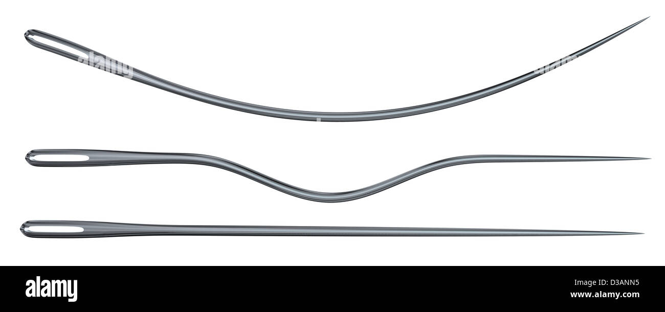 3d rendered set of steel needles with different form Stock Photo - Alamy