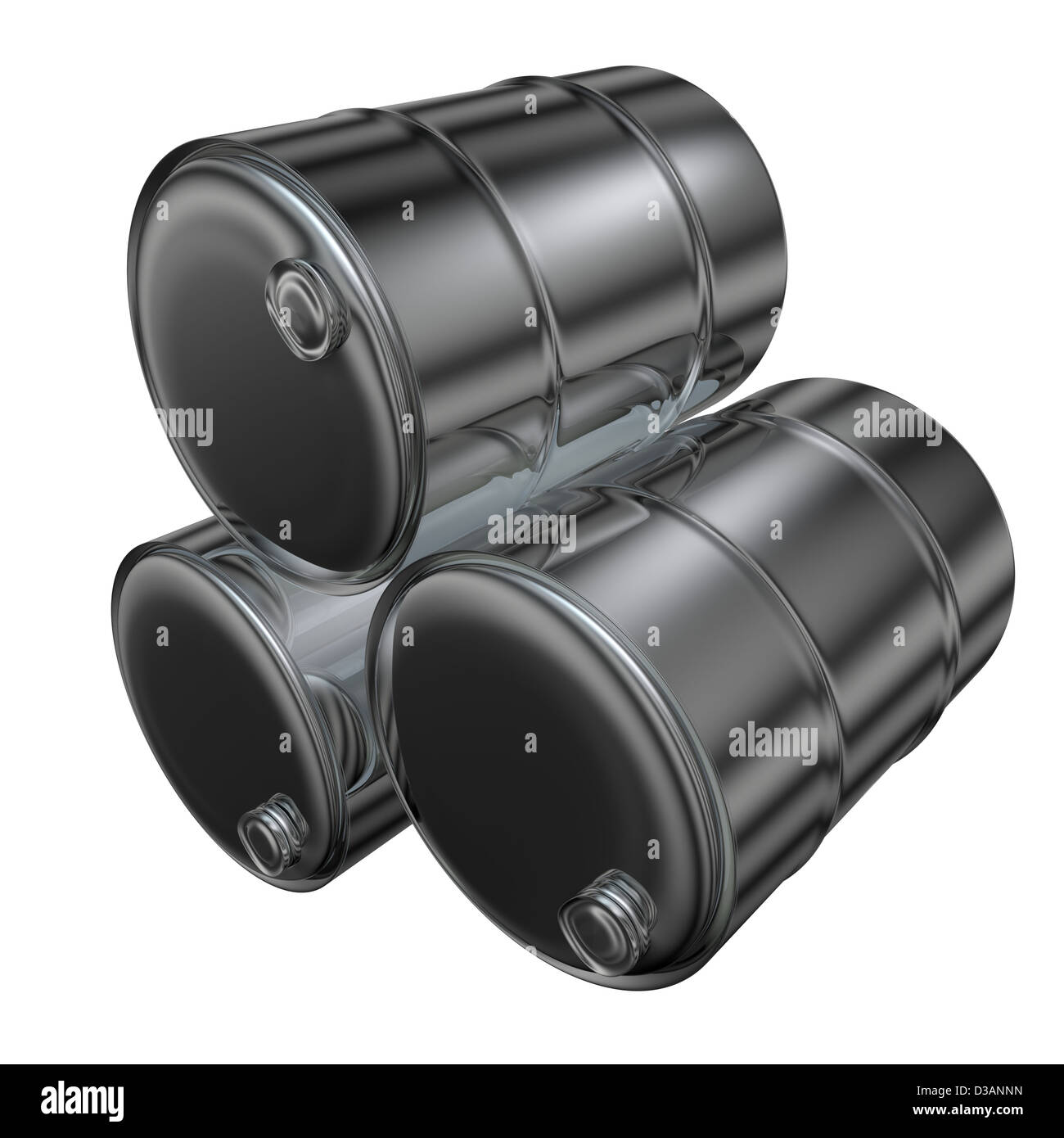 set of 3d rendered metal barrels Stock Photo - Alamy