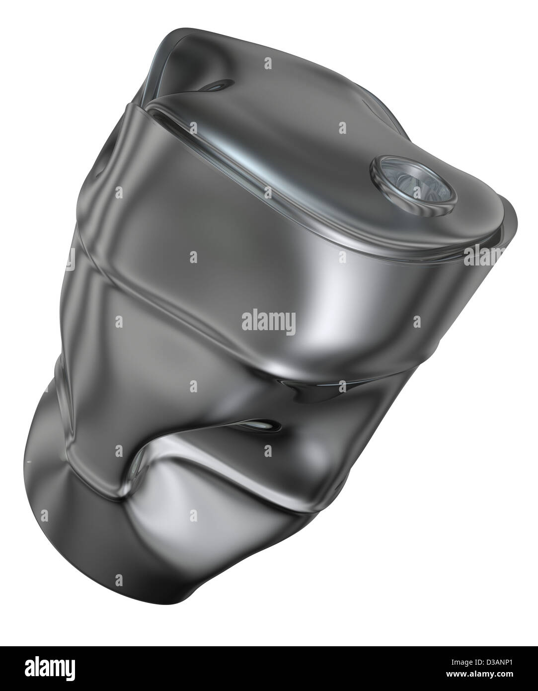 3d rendered damaged opened oil barrel Stock Photo - Alamy