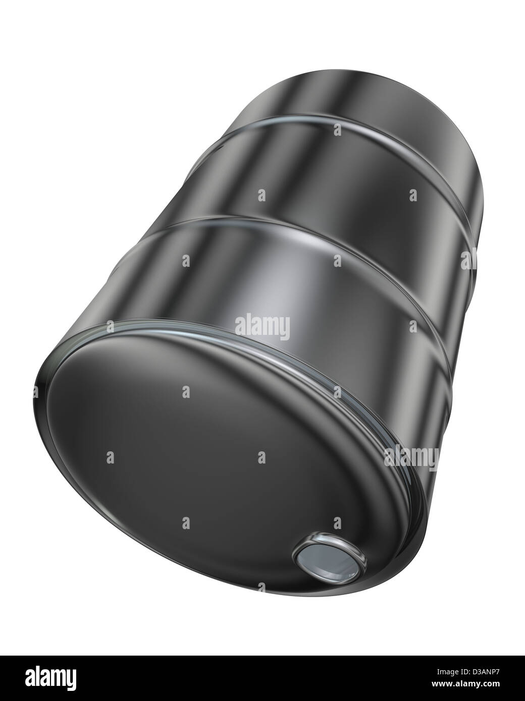 3d rendered metal opened barrel for oil transportation Stock Photo - Alamy