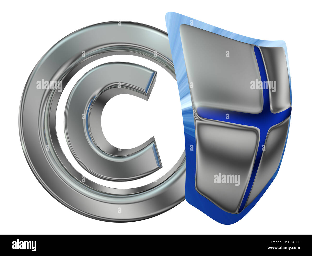 3d rendered copyright protection concept with shield Stock Photo - Alamy