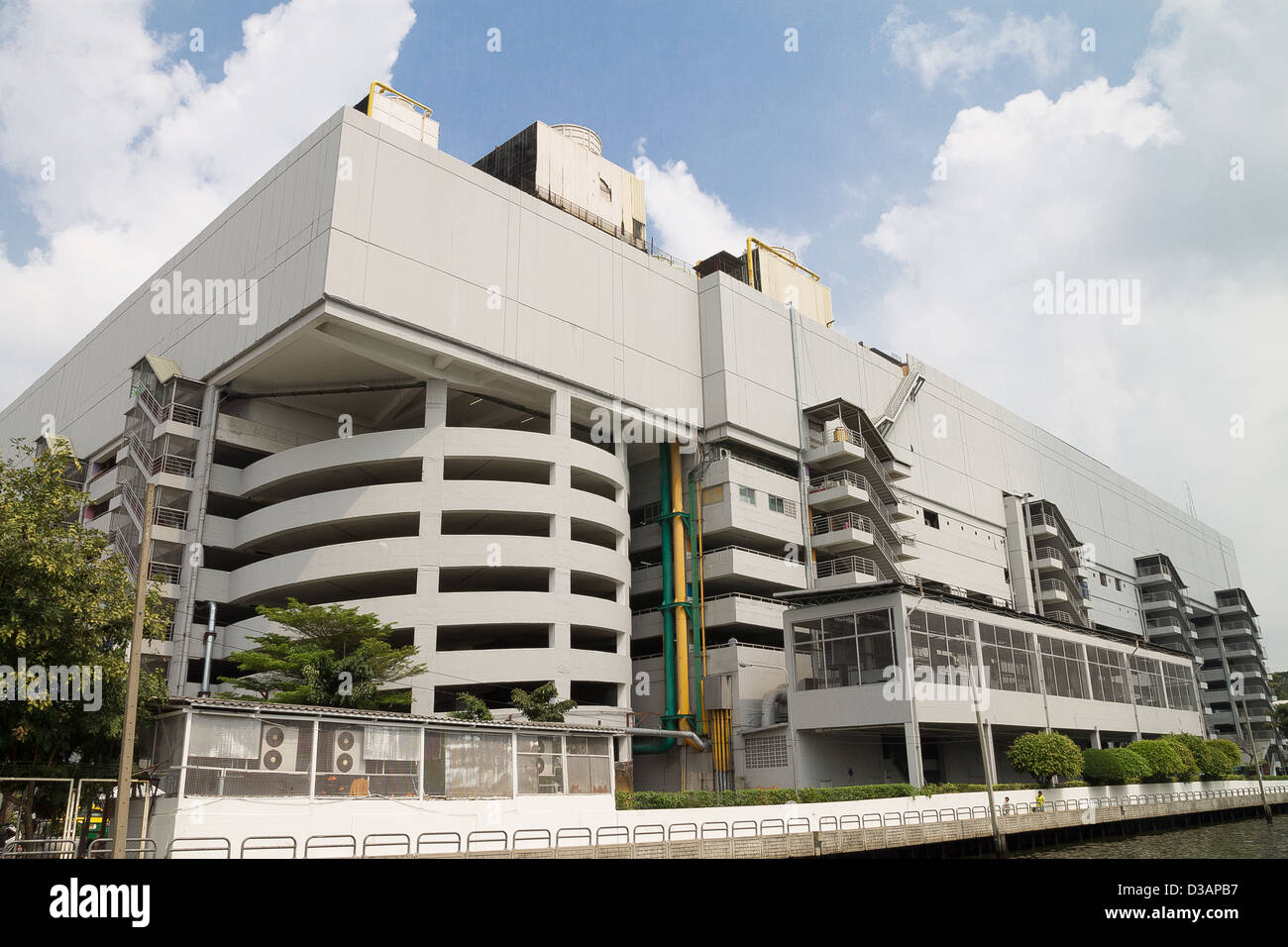 A big factory building and nice blue sky Stock Photo - Alamy
