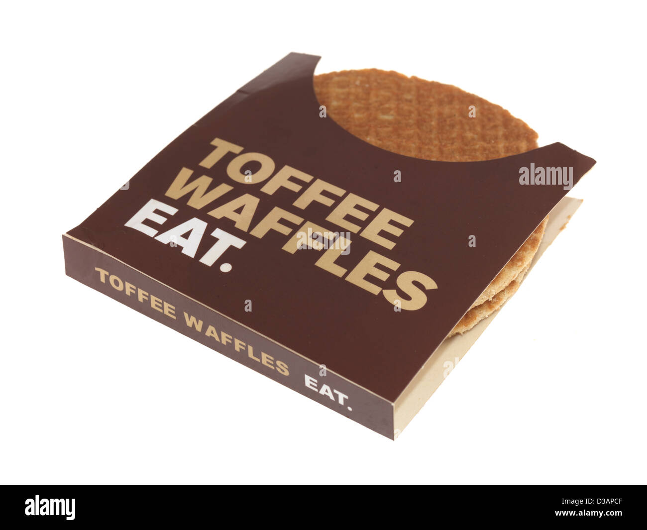 Packet Of Eat Toffee Waffles In Branded Packaging Isolated Against A ...